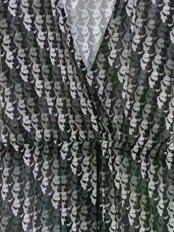 Karl Lagerfeld Monogram Print V-neck Maxi Dress