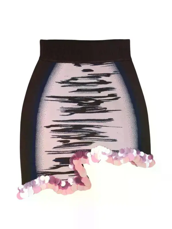Ph5 Casey Sequin-embellished Wavy Mini Skirt - Pink
