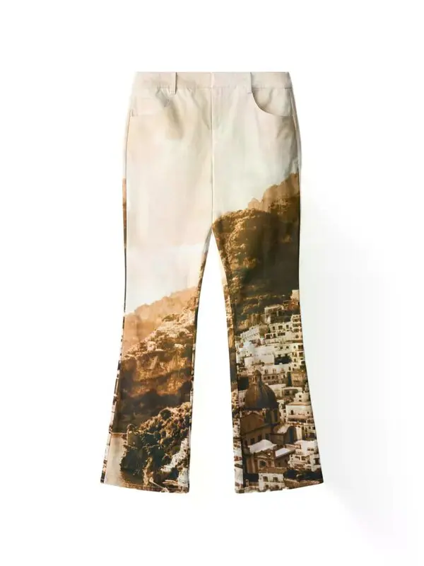 Staud Andie Landscape-print Trousers