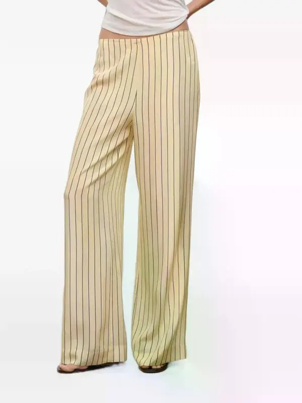 Staud Stroll Stripe-print Silk Trousers