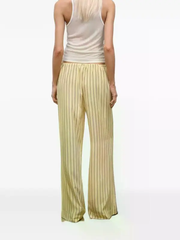 Staud Stroll Stripe-print Silk Trousers