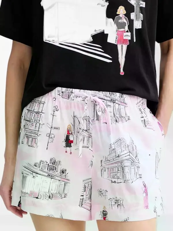 Dkny Print-detail Short-sleeve Pajamas