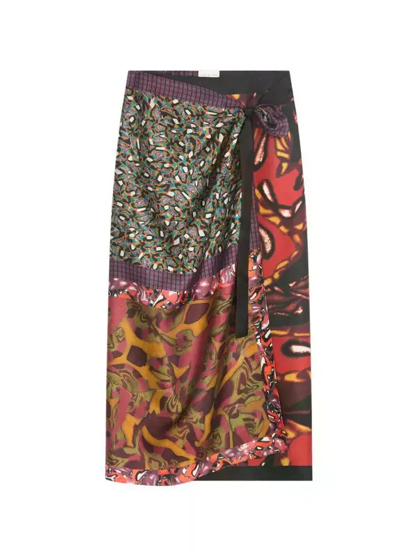 Dries Van Noten Long Wrap Scarf-skirt - Brown