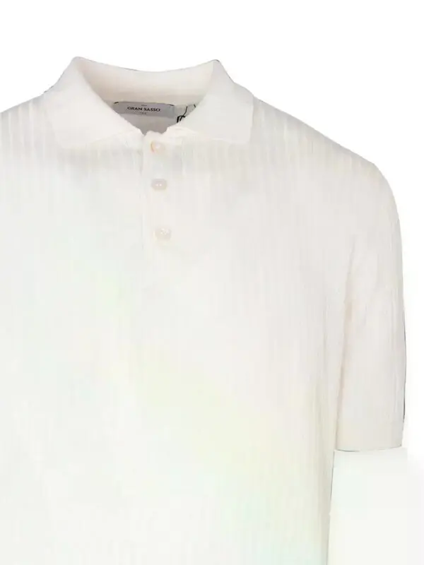 GRAN SASSO Ribbed-knit Polo Shirt