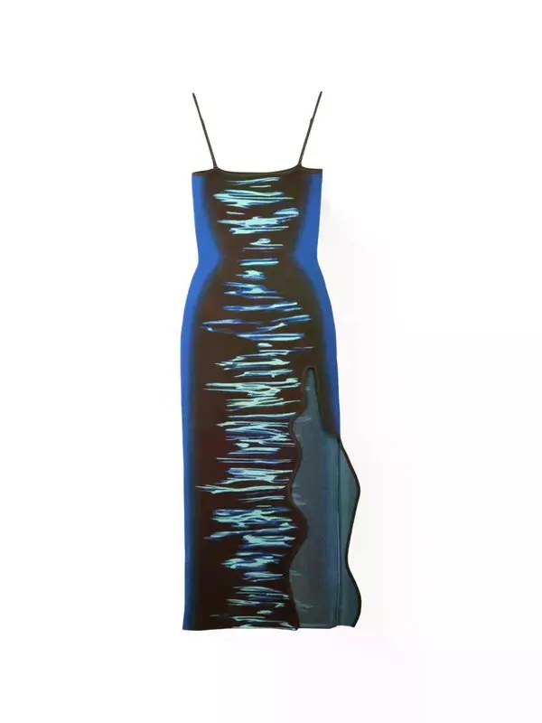 Ph5 Iris Wavy-slit Maxi Dress - Brown