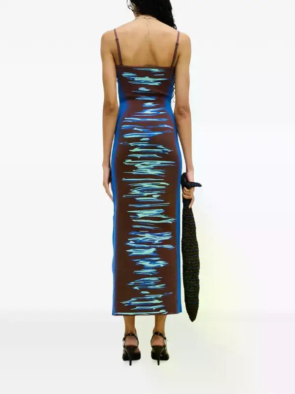 Ph5 Iris Wavy-slit Maxi Dress - Brown