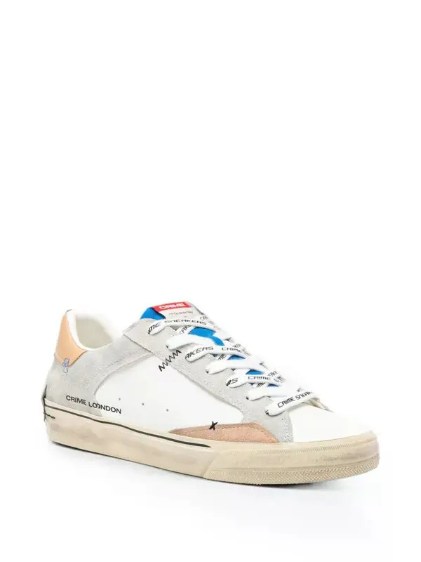 CRIME LONDON Deconstructed Suede-panelled Low-top Sneakers