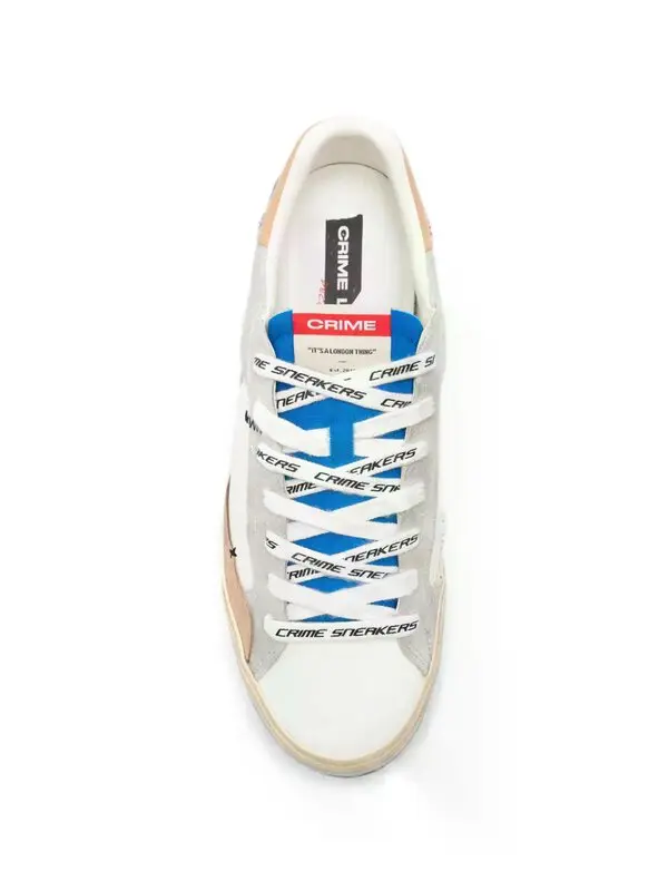 CRIME LONDON Deconstructed Suede-panelled Low-top Sneakers