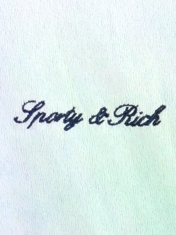 Sporty & Rich Logo Embroidered Terry Polo Shirt - Blue