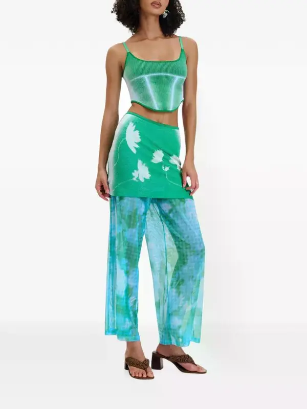 Ph5 Floral-print Layered-panel Trousers