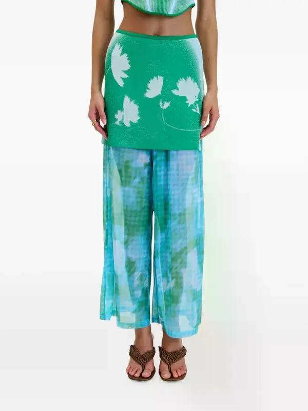 Ph5 Floral-print Layered-panel Trousers