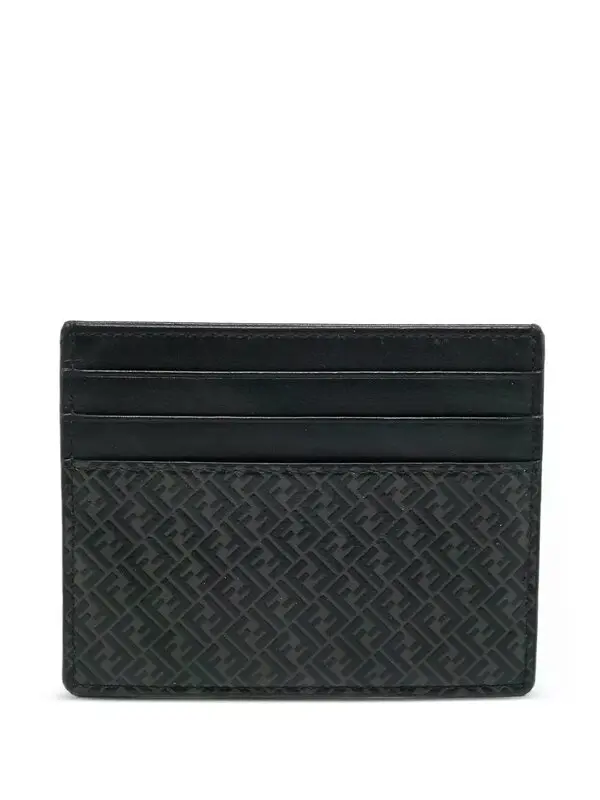 Fendi 2022 Micro Zucca Card Holder - Black