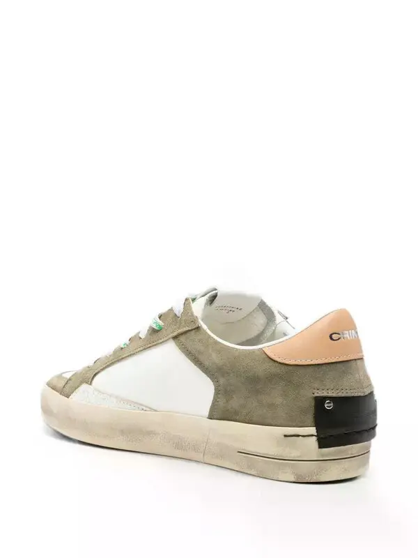 CRIME LONDON Sk8 Deluxe Panelled Leather Sneakers - Green