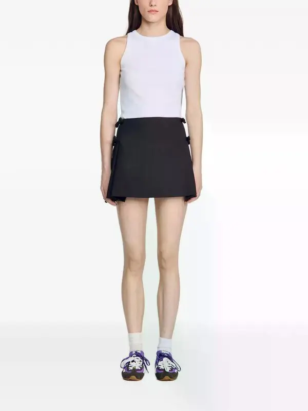 Sandro Pleated Bow-detail Mini Skirt