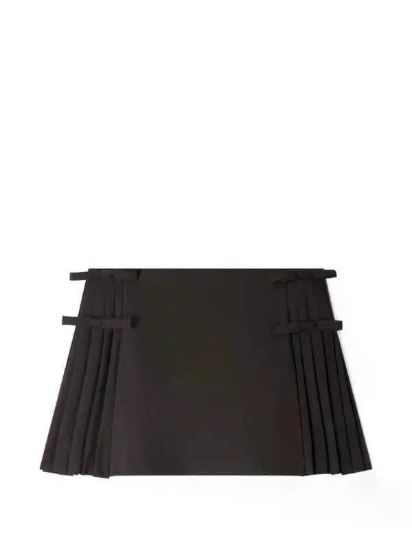 Sandro Pleated Bow Detail Mini Skirt - Brown