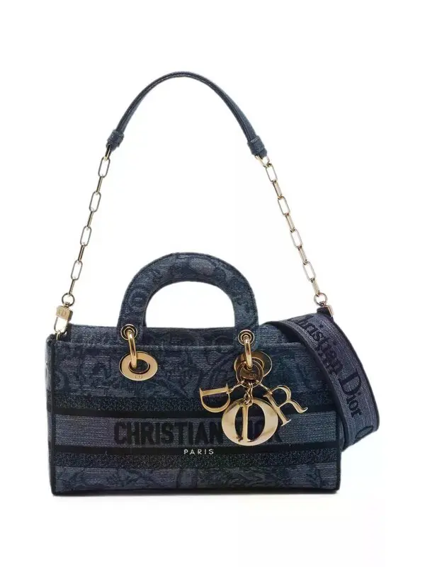 Dior Lady D-joy Embroidered Tote Bag - Blue
