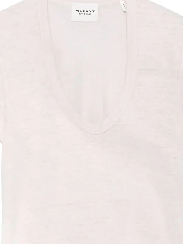 MARANT ETOILE Zankou Deep V-neck Short-sleeve T-shirt - Pink