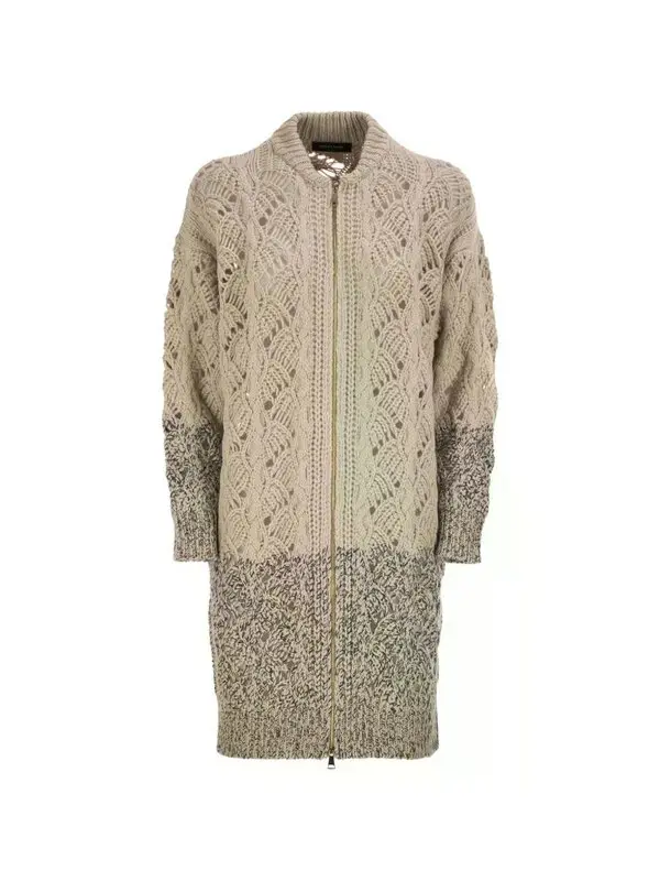 Fabiana Filippi Openwork-knit Zip-up Cardigan - Neutrals