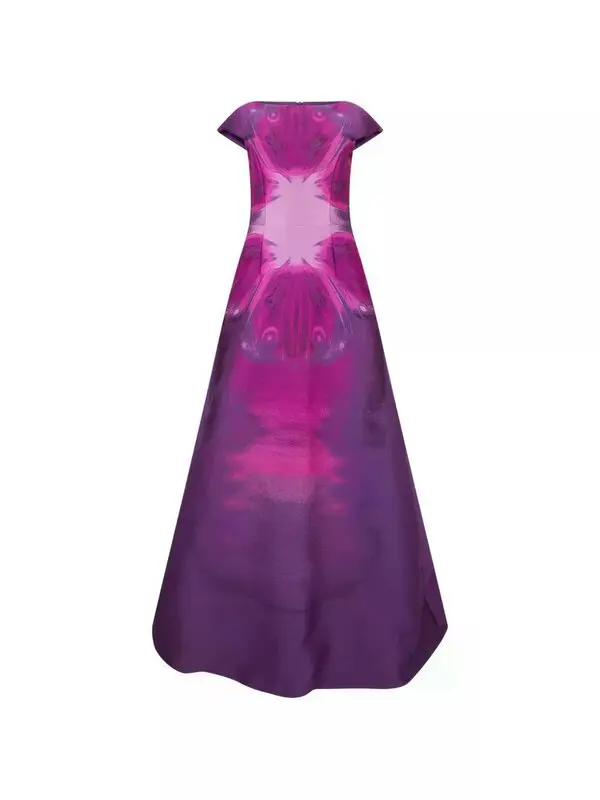 Alberta Ferretti Gradient-effect Cap-sleeve Maxi Dress