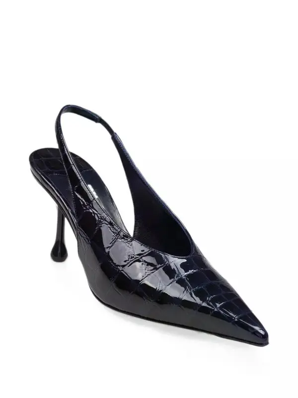 JIMMY CHOO Isa Croc-effect Slingback Pumps