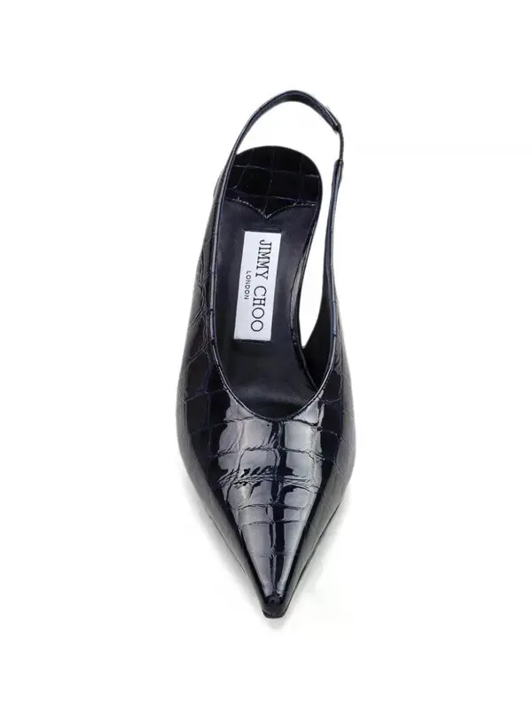 JIMMY CHOO Isa Croc-effect Slingback Pumps