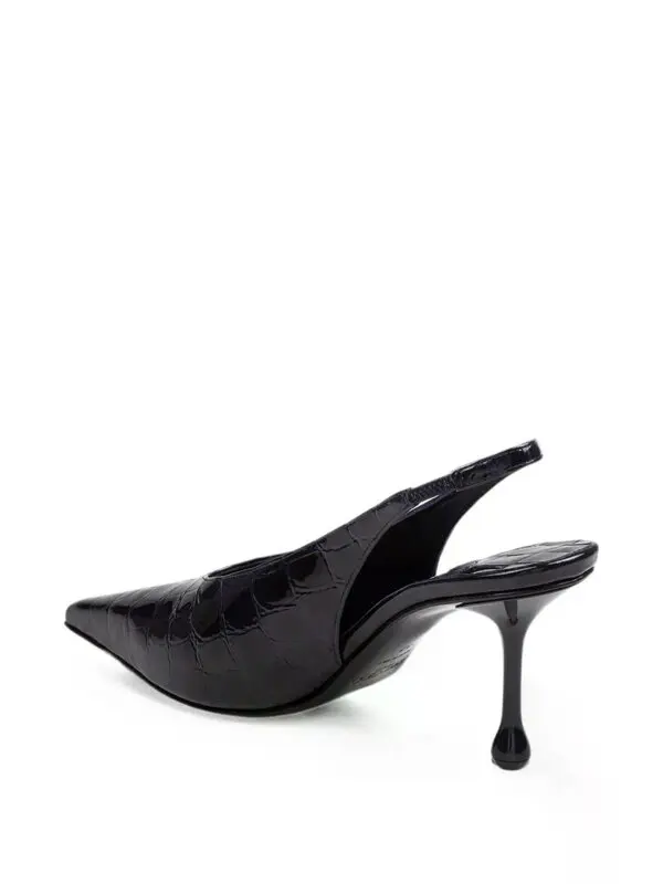 JIMMY CHOO Isa Croc-effect Slingback Pumps