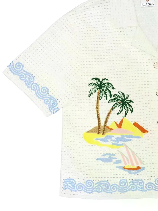 Casablanca Oasis Crochet-knit Shirt