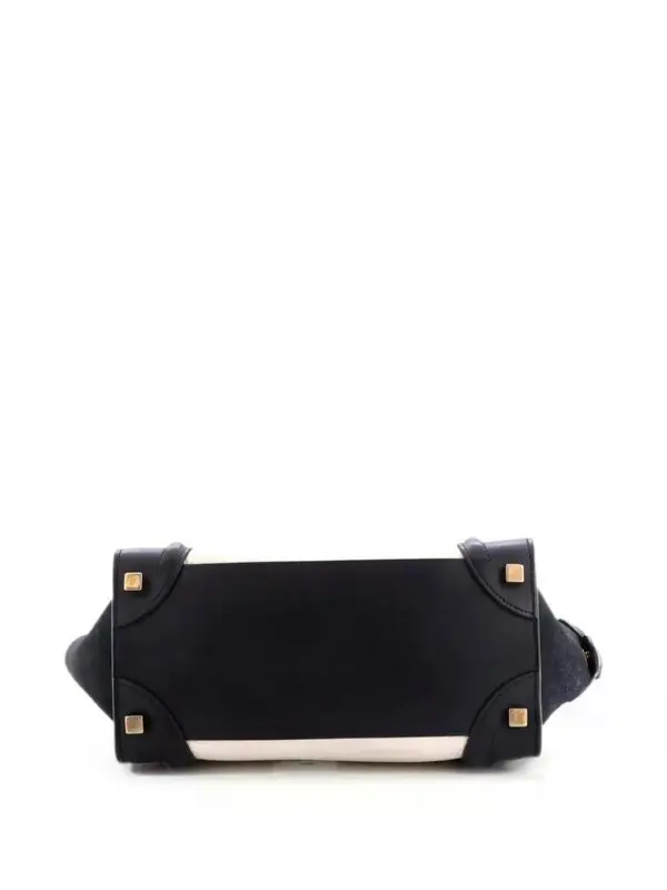 Celine Luggage Bag Leather Micro Tote - White