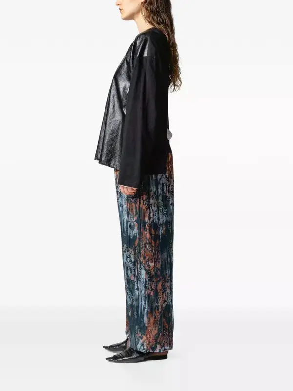 MULLER OF YOSHIOKUBO Wide Leg Damask Pattern Drawstring Pants