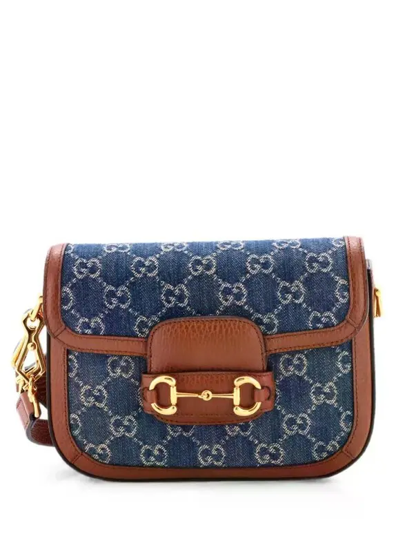 Gucci Horsebit 1955 Gg Denim Mini Shoulder Bag