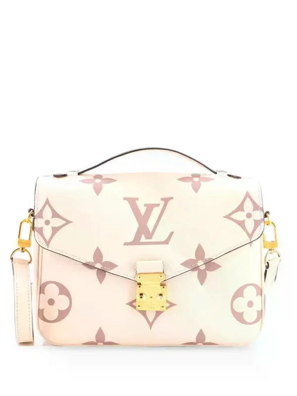 LOUIS VUITTON Pochette Metis Bicolor Monogram Empreinte Giant Crossbody Bag - Neutrals