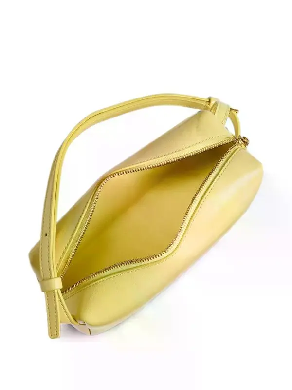 Khaite Mini Kye Crossbody Bag In Pale Crackle-patent Leather - Yellow