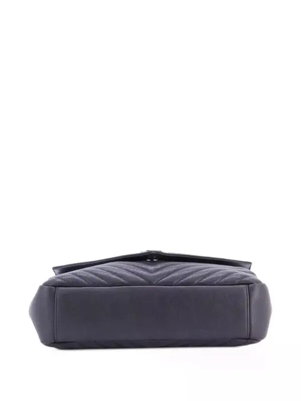 Saint Laurent Matelassé Chevron Leather Shoulder Bag - Black