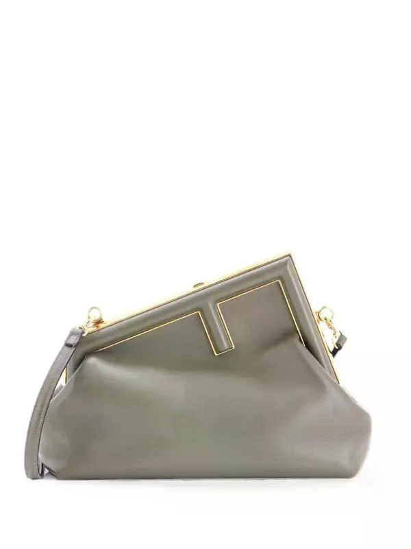 Fendi First Bag Leather Small Clutch Bag - Green