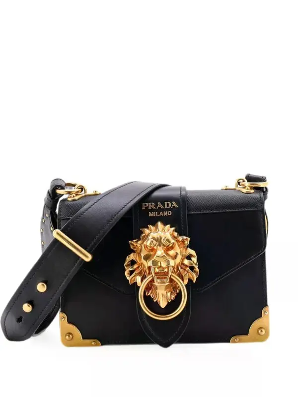 Prada Animalier Cahier Leather Small Crossbody Bag
