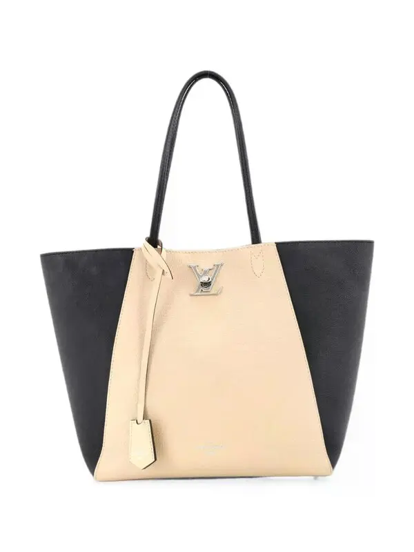 LOUIS VUITTON Lockme Cabas Leather Tote Bag