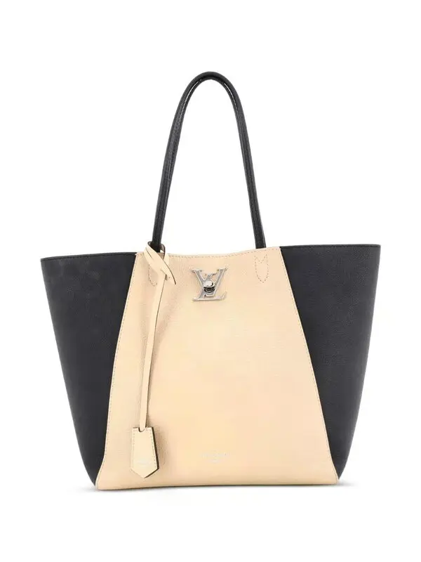 LOUIS VUITTON Lockme Cabas Leather Tote Bag - Black