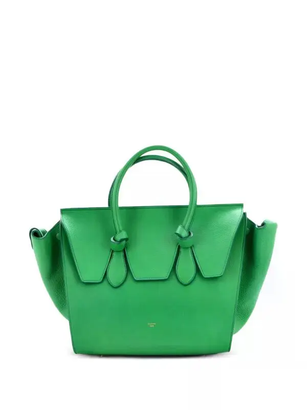 Celine Tie Knot Grainy Leather Small Tote Bag - Green