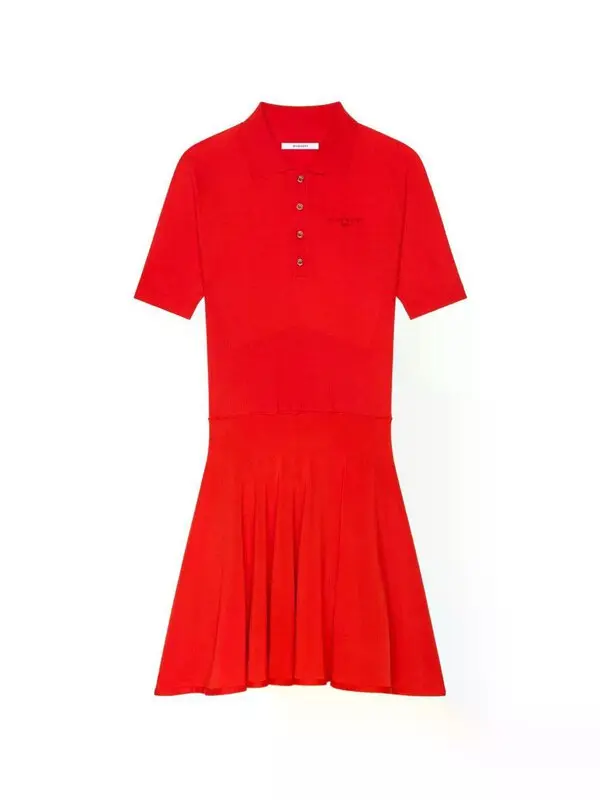 Givenchy Polo-collar Pleated Mini Dress