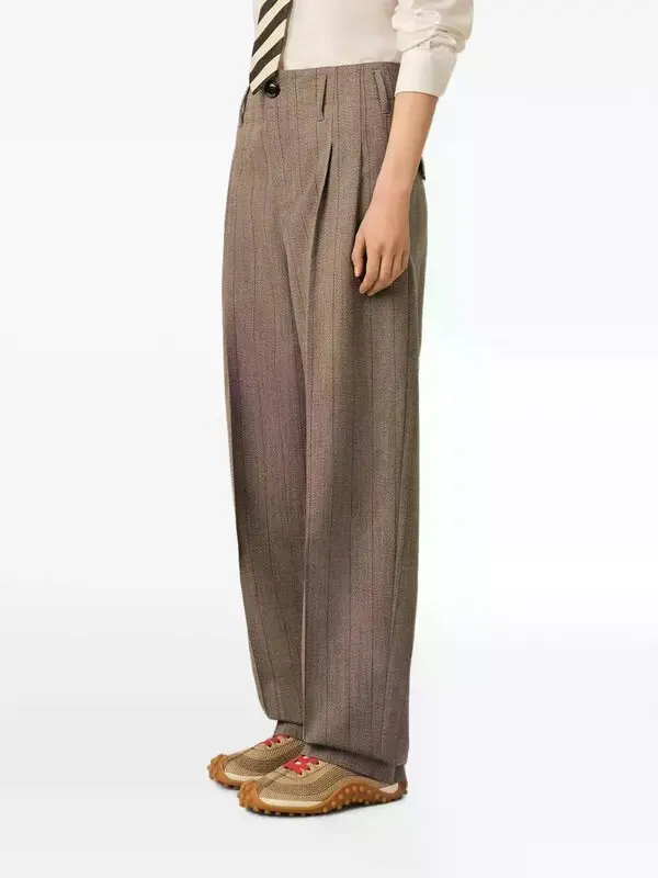 AMI Paris Striped Wool Two-pleats Trousers