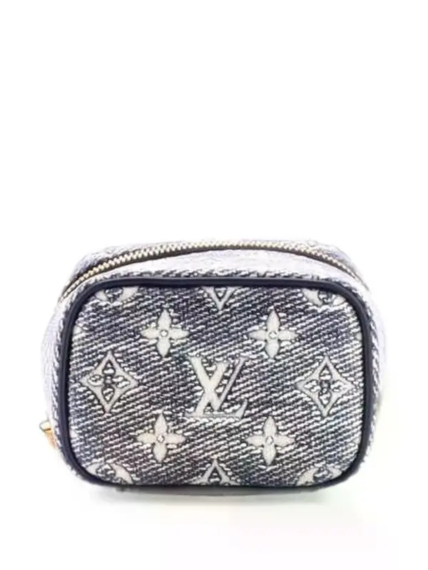 LOUIS VUITTON Vanity Case Monoglam Jacquard Canvas Micro Satchel - Blue