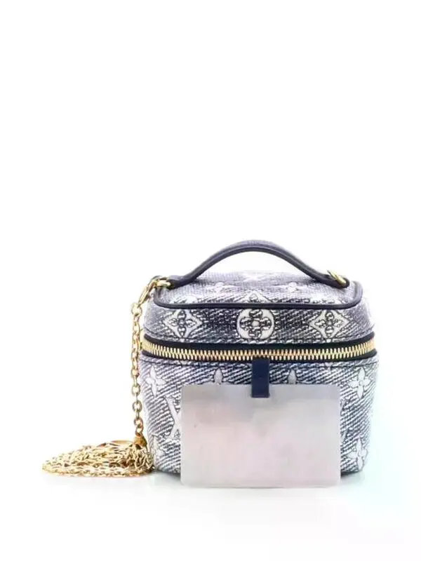 LOUIS VUITTON Monogram Jacquard Canvas Micro Satchel Vanity Case - Blue