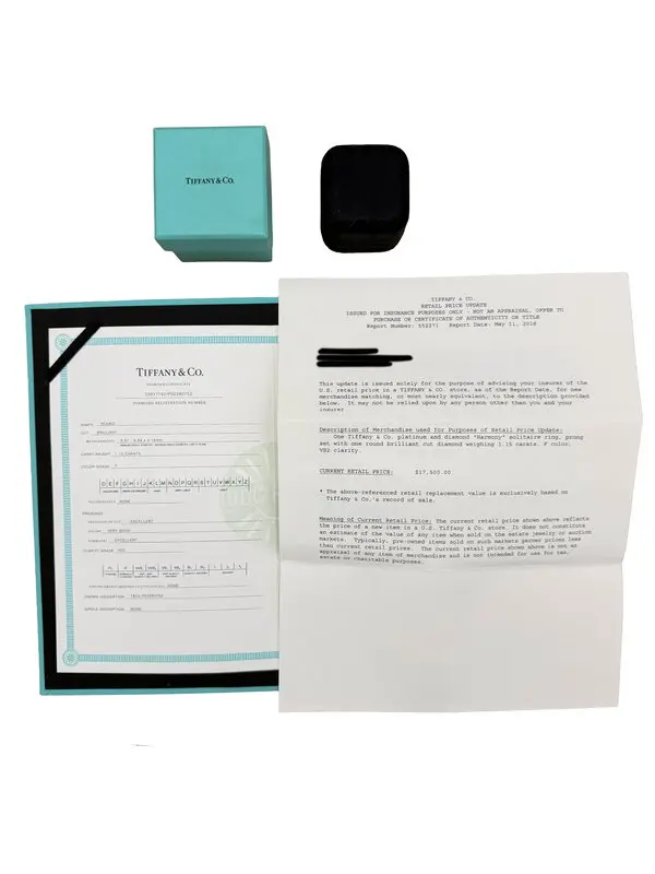 Tiffany & Co. 1.15 Ct Round Brilliant Diamond Harmony Engagement Ring