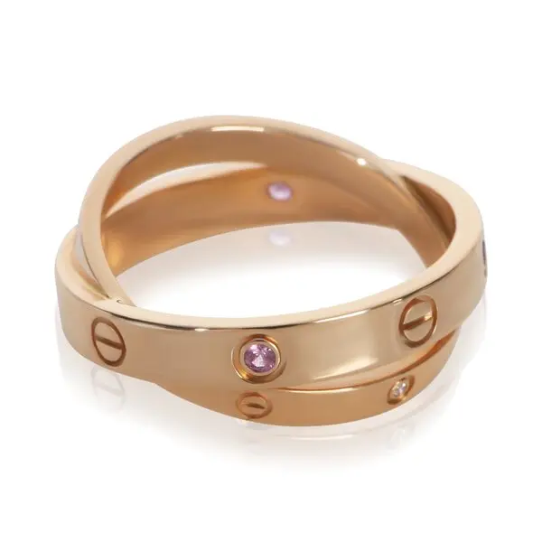 Cartier Rose Gold Sapphire And Diamond Double Love Ring