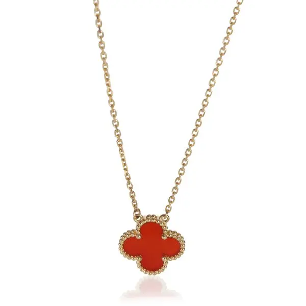 Van Cleef & Arpels Yellow Gold Carnelian Vintage Pendant Necklace - Yellow_gold