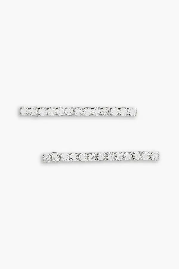 JENNIFER BEHR Set Of Two Tone Swarovski Crystal Hair Slides - Silver