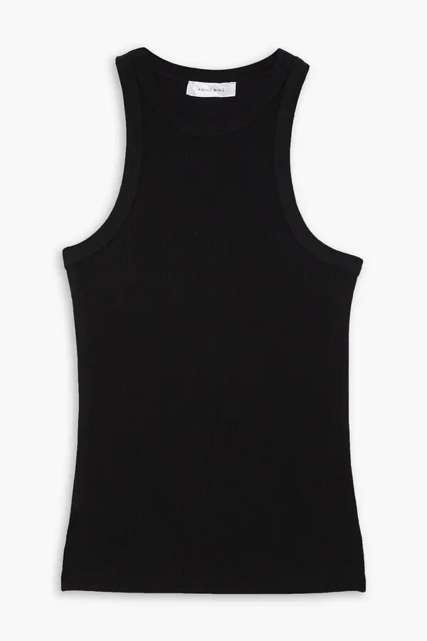 ANINE BING Eva Ribbed Stretchcotton Jersey Tank