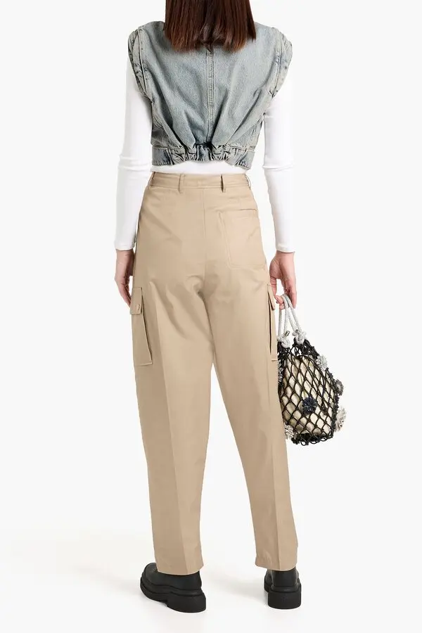 3.1 Phillip Lim Cropped Crystal-embellished Acid Wash Denim Vest
