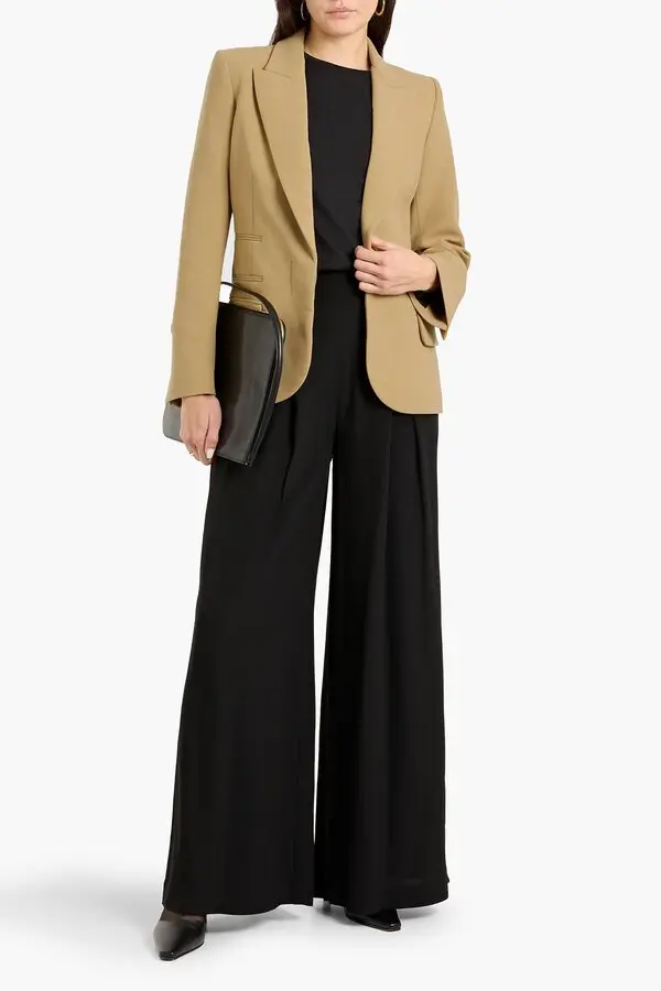Another Tomorrow Woolblend Crepe Blazer