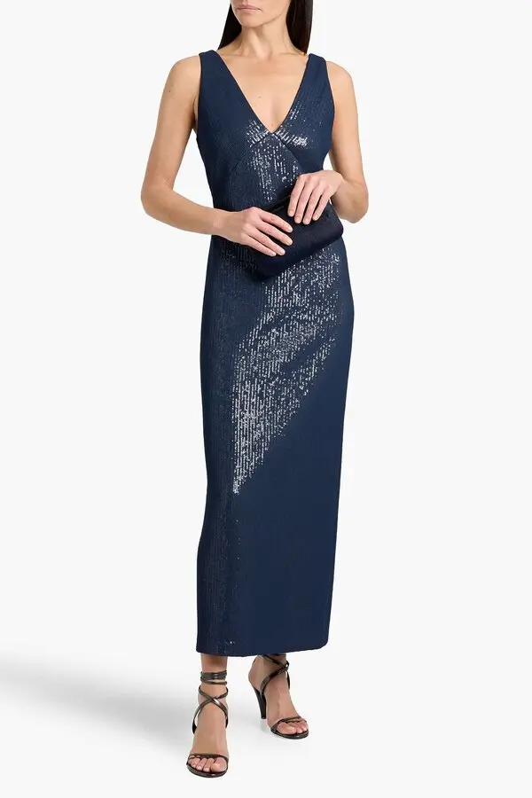 TWP Sequined Tulle Maxi Dress